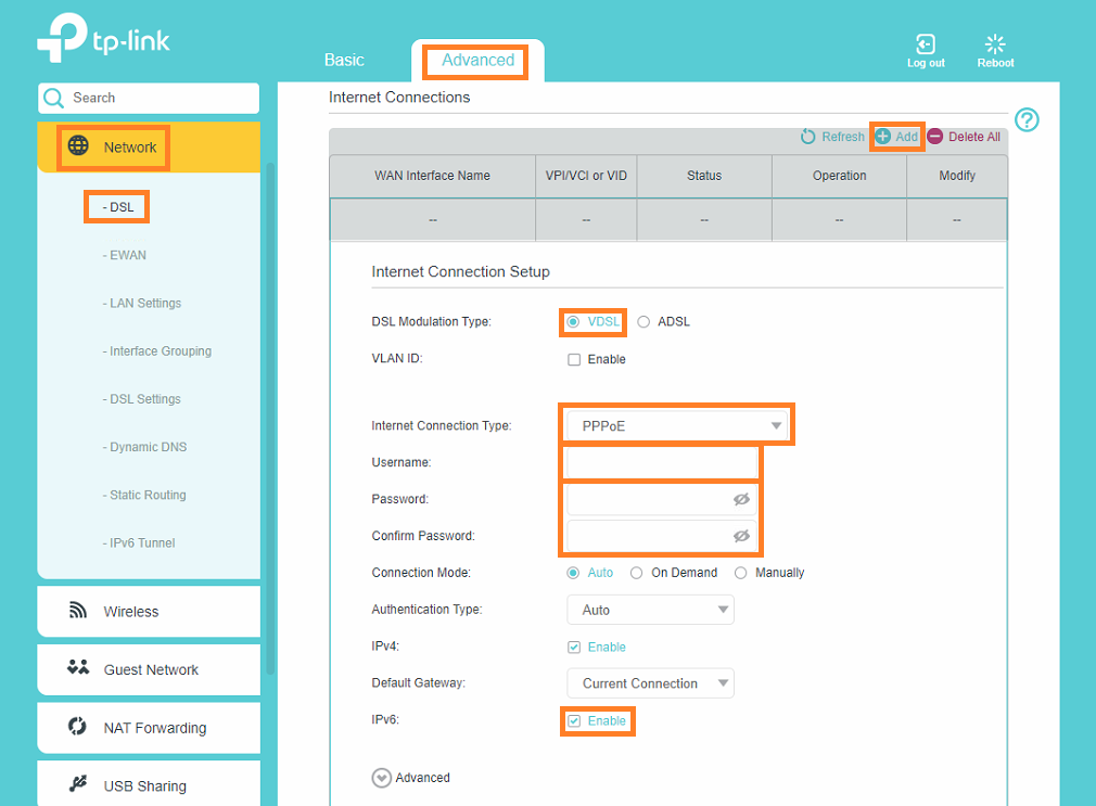 TP-Link VR1600v - Router Set Up Guide – Pentanet